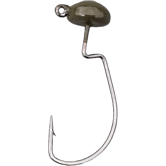 1/8 oz Custom Green Pumpkin Weedless NED Hook Butchers Baits